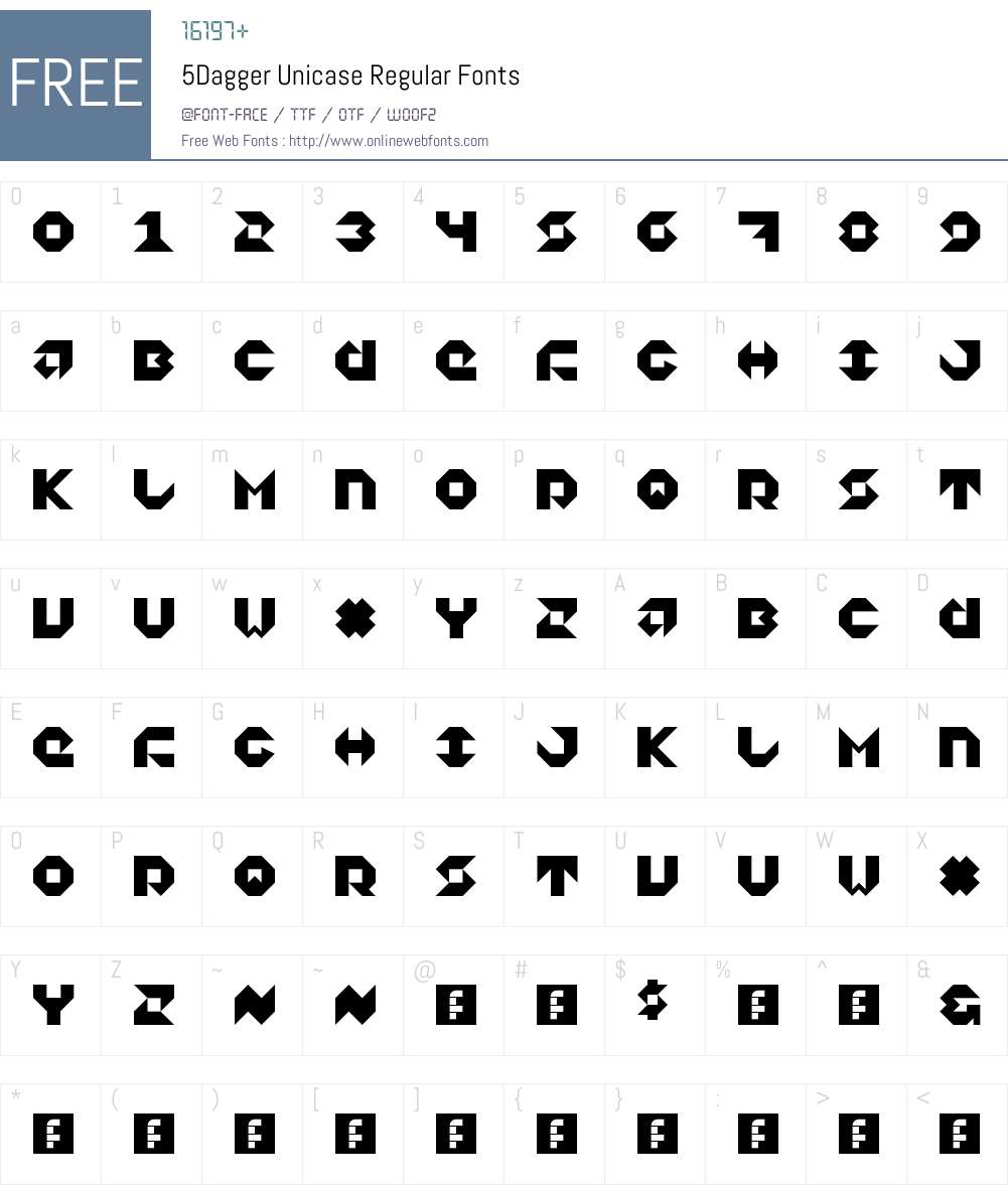 5Dagger Unicase Regular 1.0 Fonts Free Download - OnlineWebFonts.COM