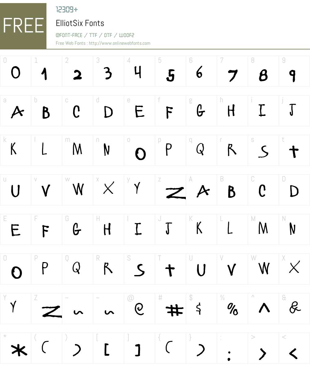 ElliotSix 1.000 Fonts Free Download - OnlineWebFonts.COM