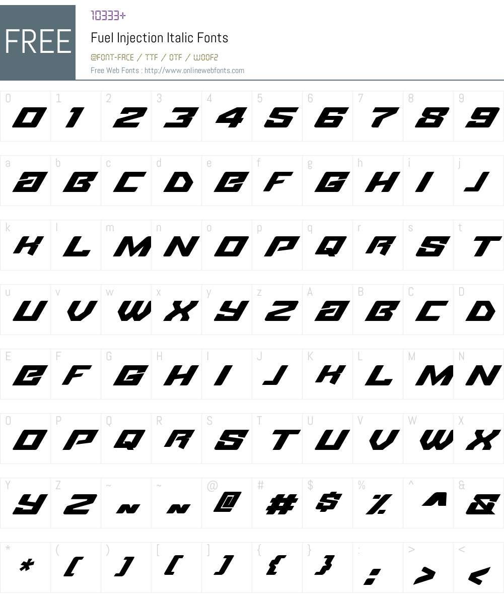 Fuel Injection Italic 1.00;January 20, 2021;FontCreator 13.0.0.2683 64 ...