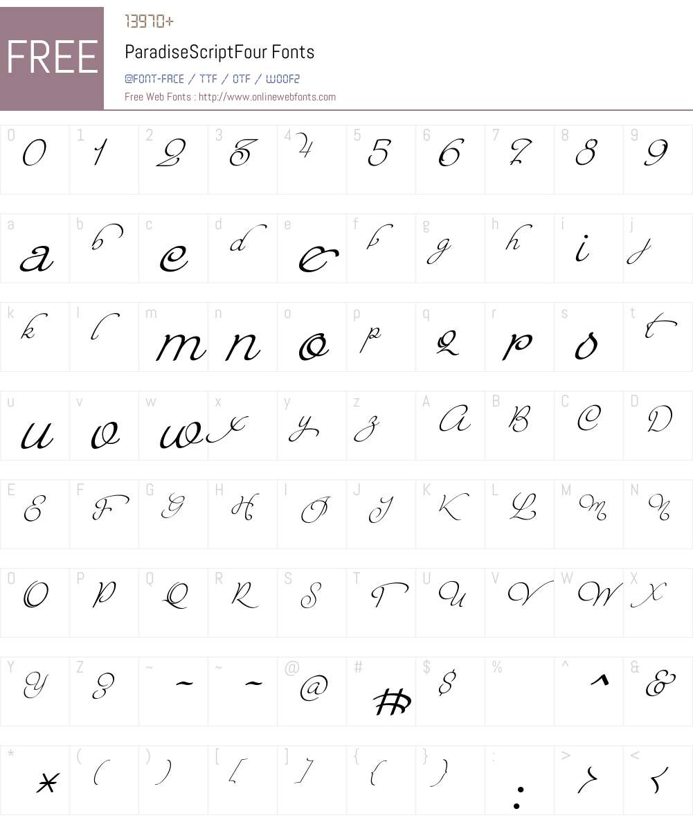 ParadiseScriptFour 1.000 2008 initial release Fonts Free Download - OnlineWebFonts.COM