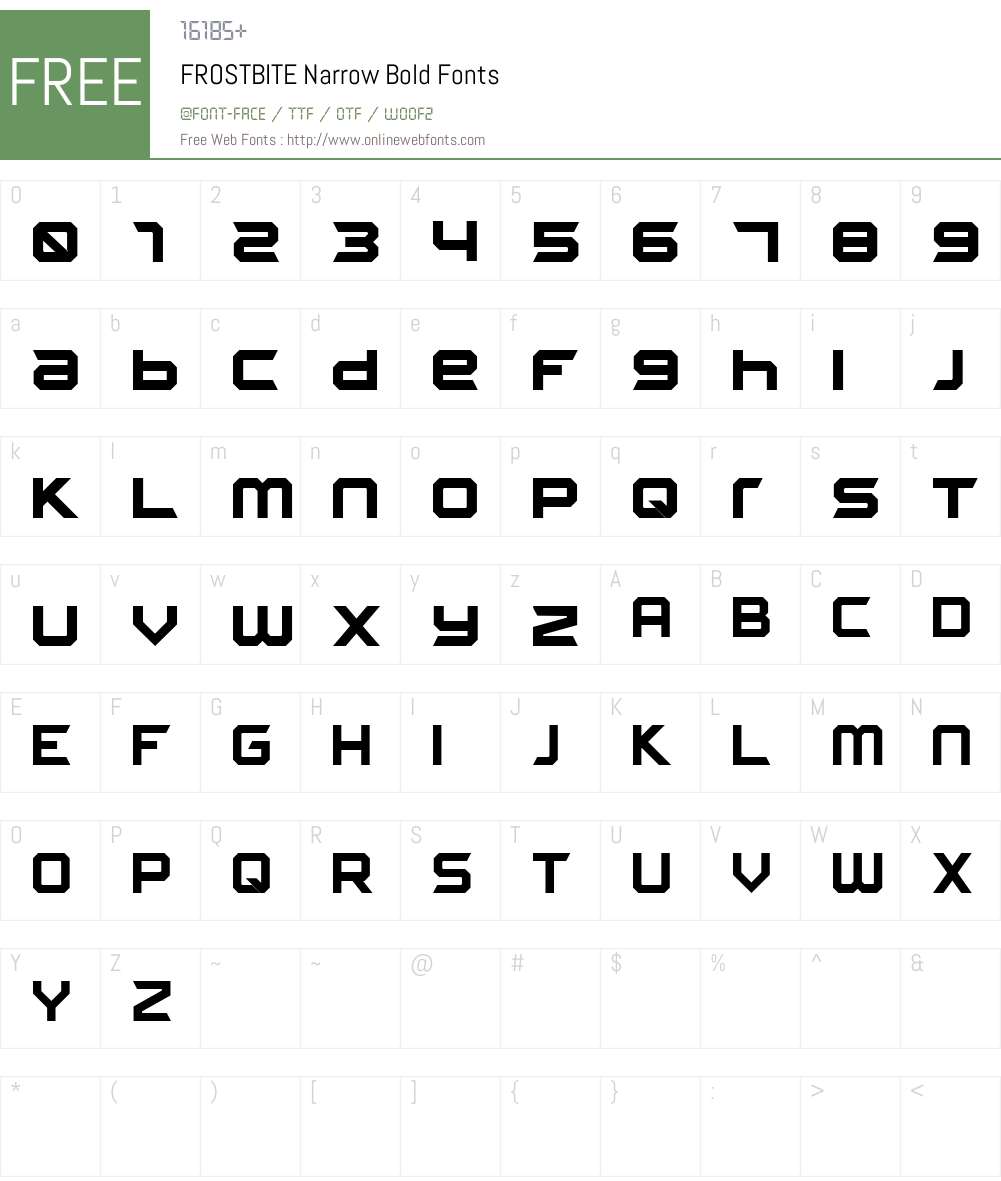 FROSTBITE Narrow Bold 1.000 Fonts Free Download - OnlineWebFonts.COM