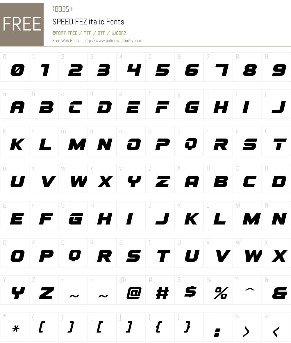 SPEED FEZ italic 001.000 Fonts Free Download - OnlineWebFonts.COM