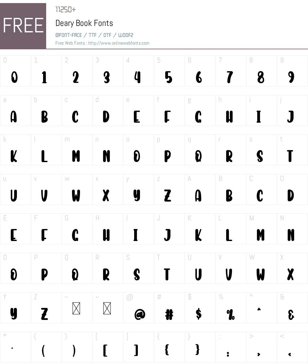 Deary Book 1.002;Fontself Maker 3.5.8 Fonts Free Download ...