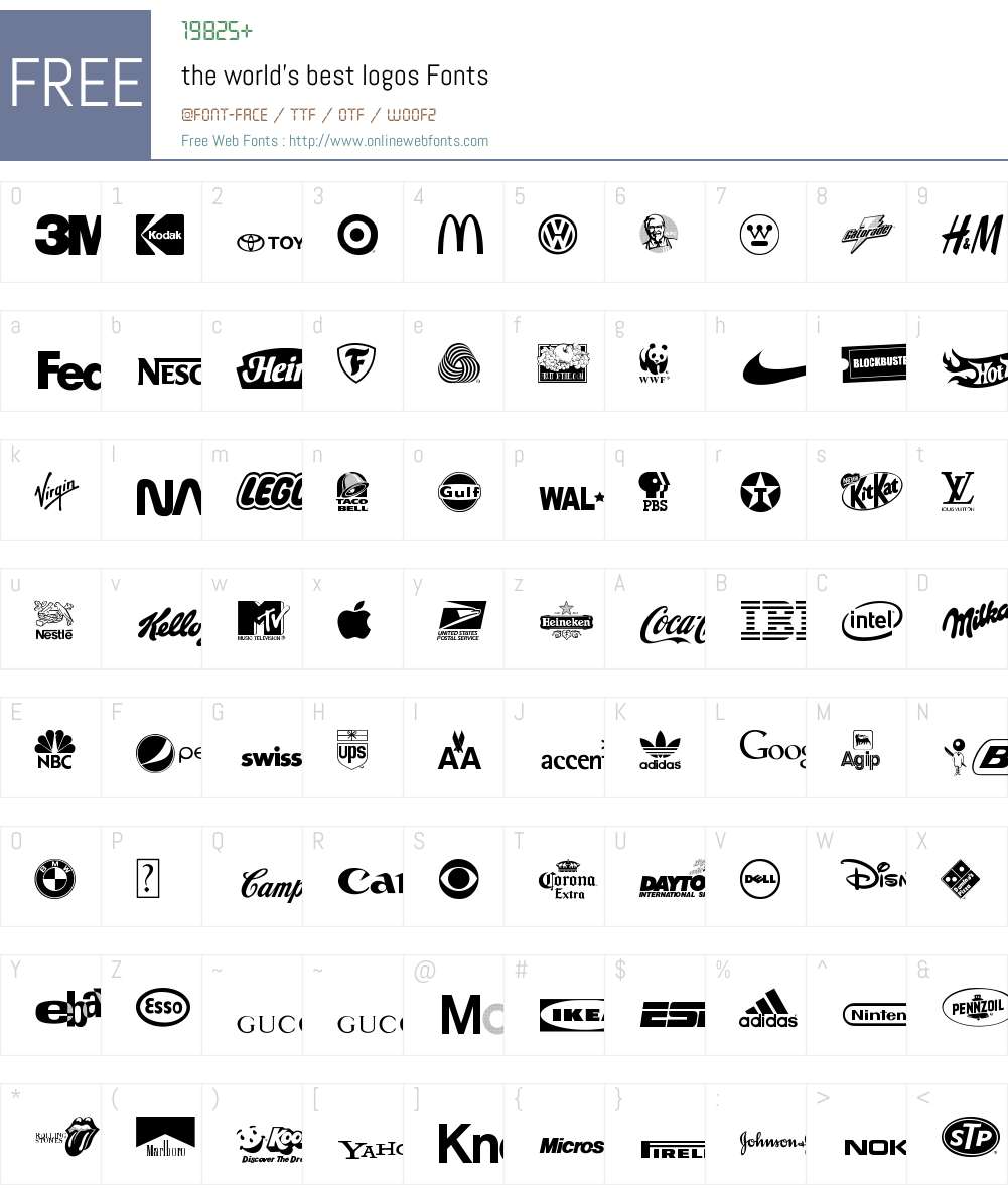 the world's best logos 1.00 March 8, 2015, initial release Fonts Free ...