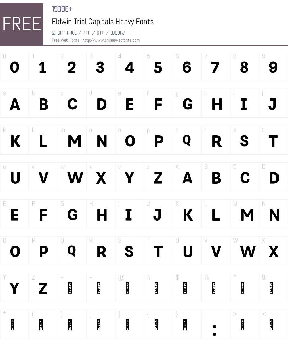 Eldwin Trial Capitals Heavy 1.001;PS 001.001;hotconv 1.0.88;makeotf ...