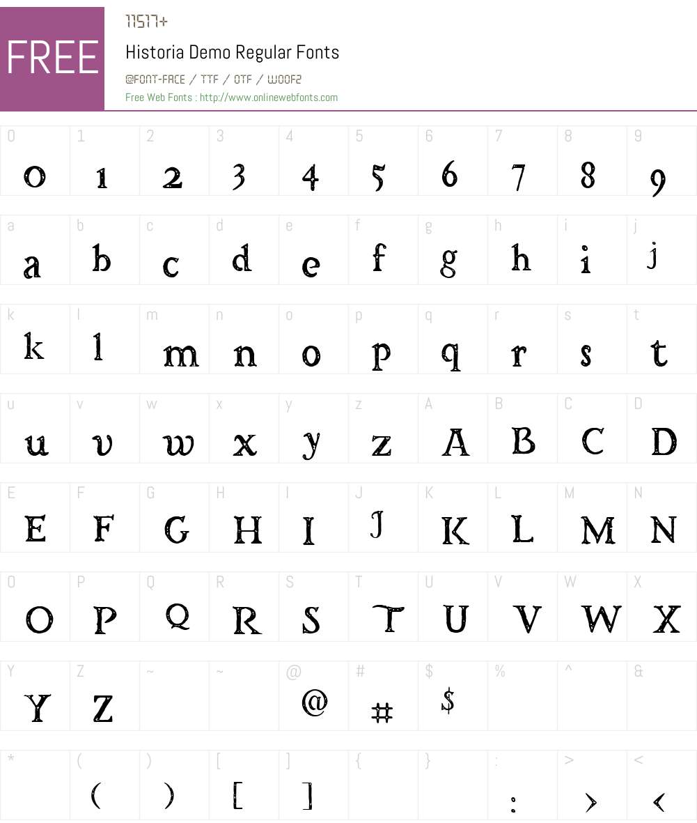 Historia Demo Regular 1.000 Fonts Free Download - OnlineWebFonts.COM