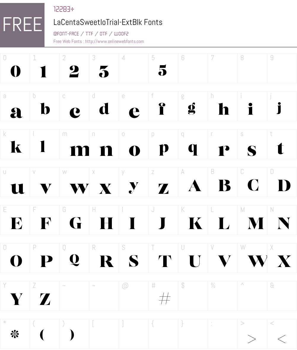 La Centa Sweetlo Trial ExtBlk 1.000 Fonts Free Download - OnlineWebFonts.COM