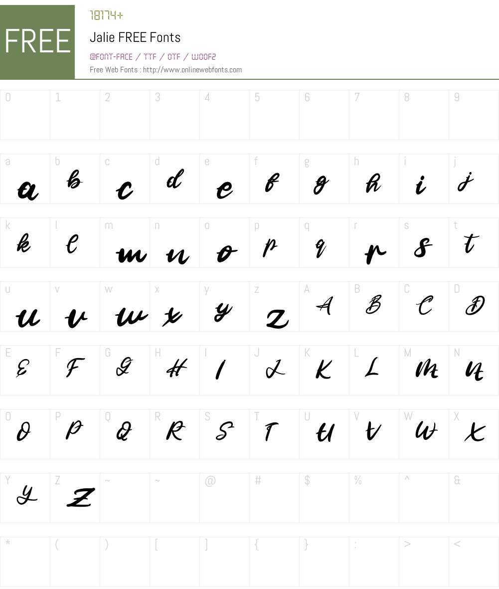 Jalie FREE 1.000 Fonts Free Download - OnlineWebFonts.COM