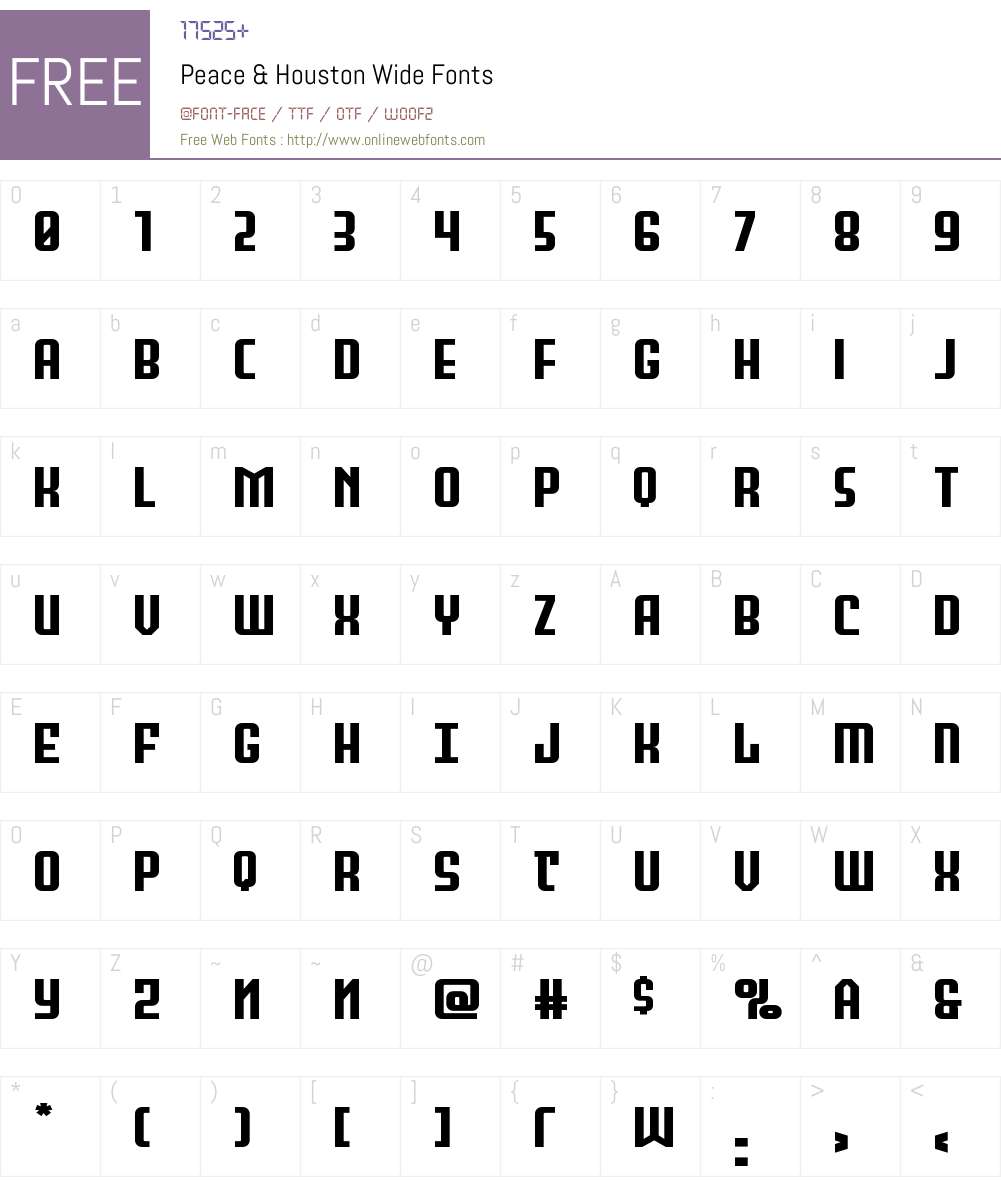 Peace & Houston Wide 1.0; 2019 Fonts Free Download - OnlineWebFonts.COM
