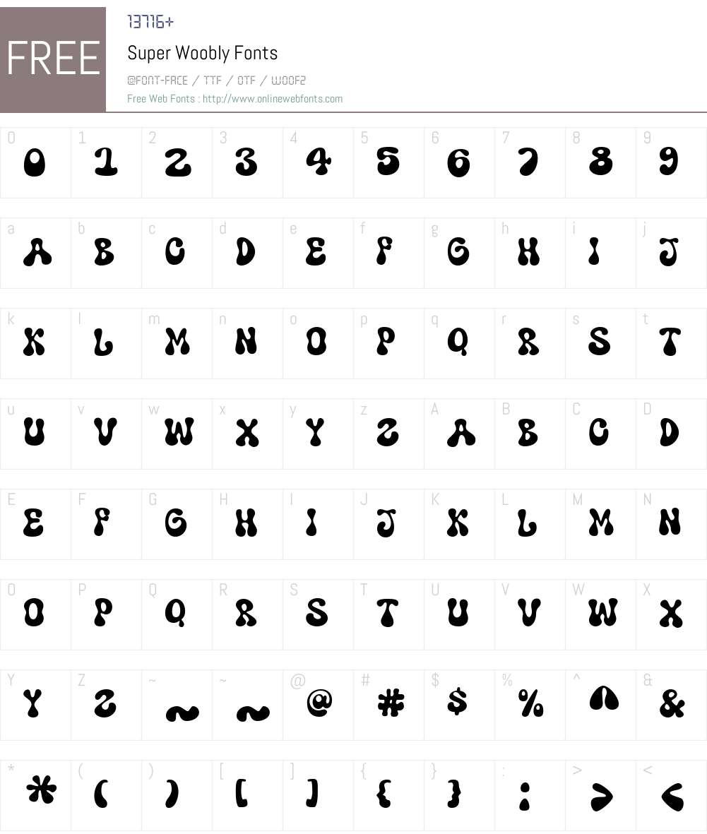 Super Woobly 1.001 Fonts Free Download - OnlineWebFonts.COM