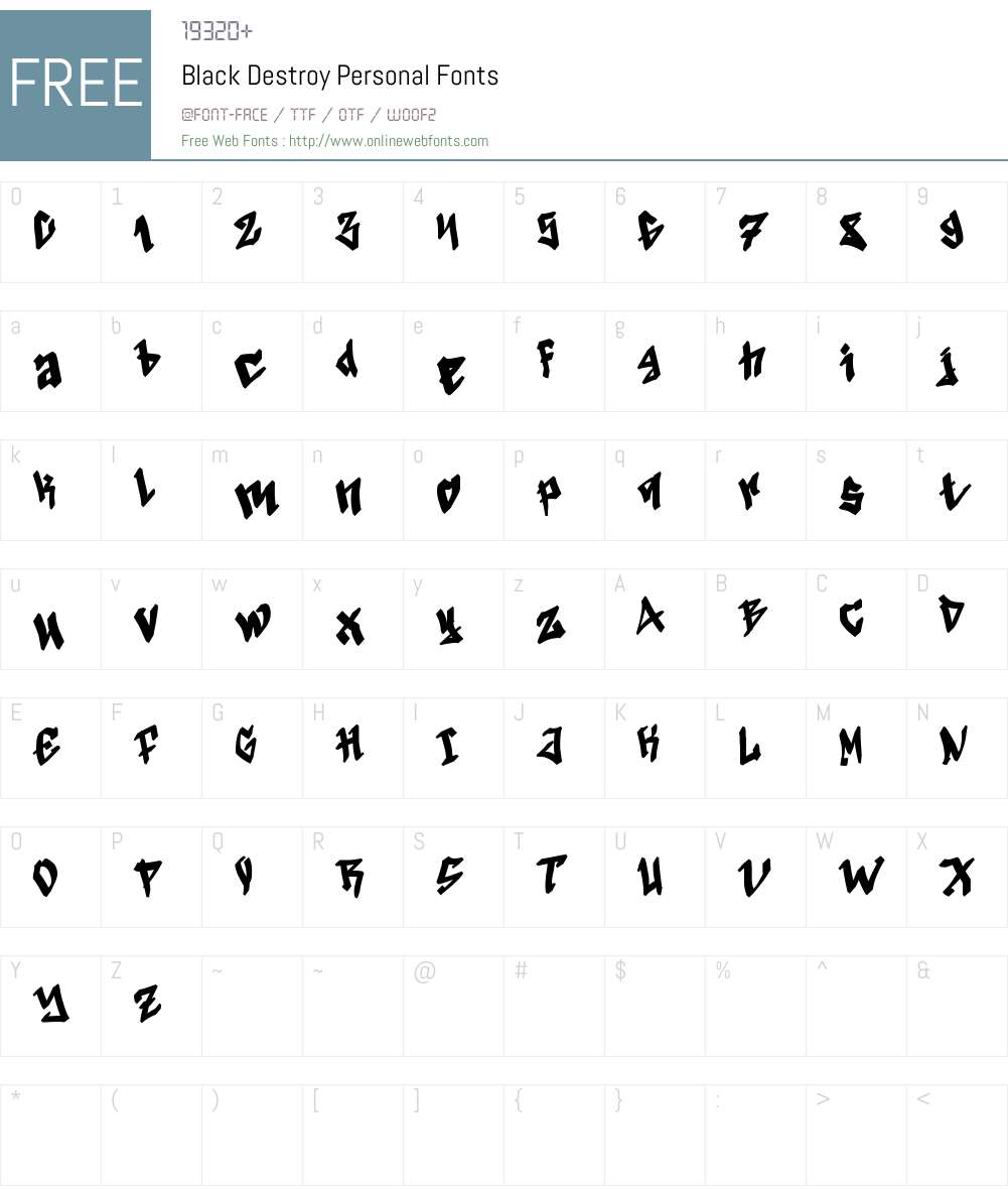 Black Destroy Personal 1.001;Fontself iOS v1.4 Fonts Free Download ...