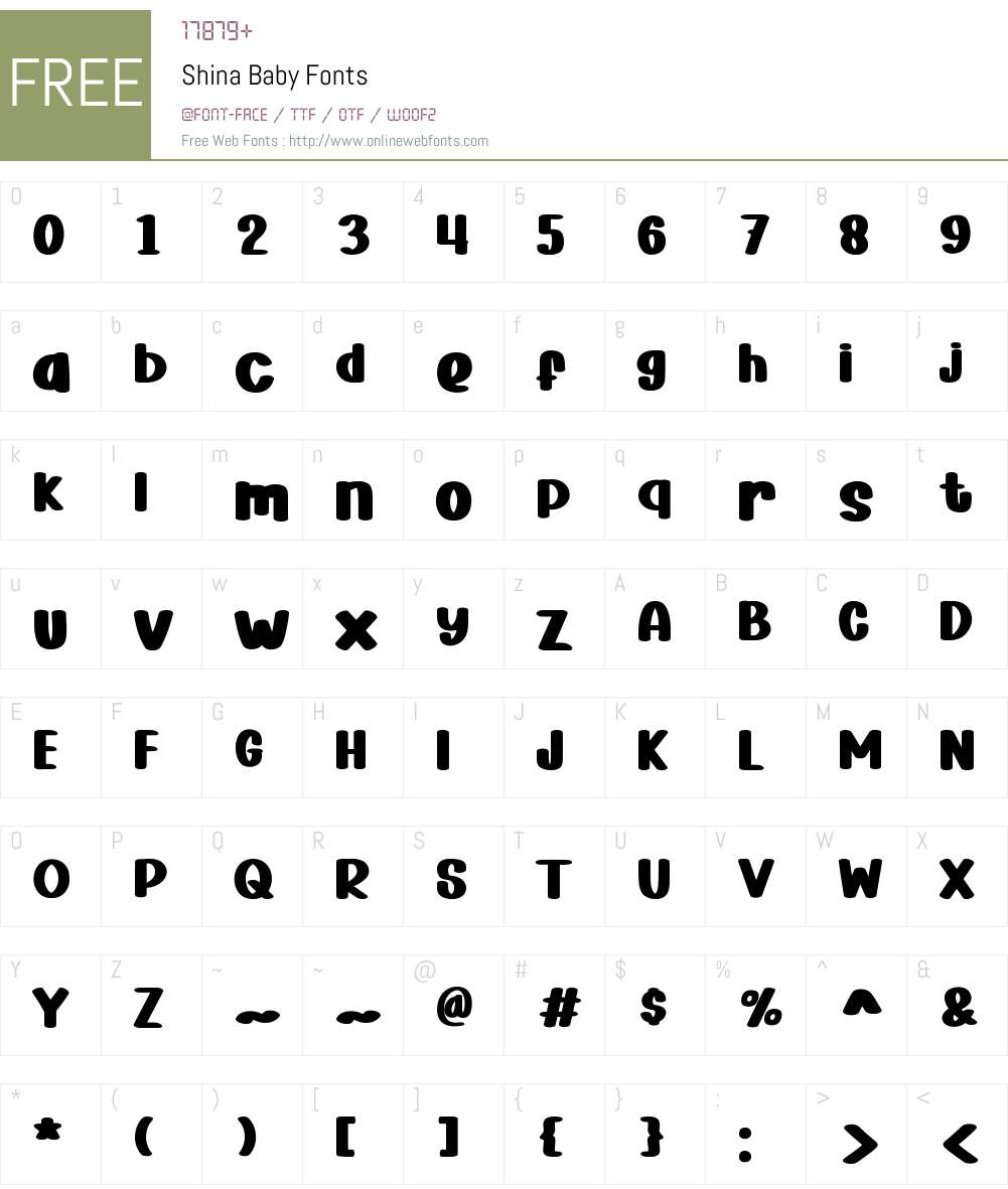 Shina Baby 1.001;Fontself Maker 3.5.8 Fonts Free Download - OnlineWebFonts.COM