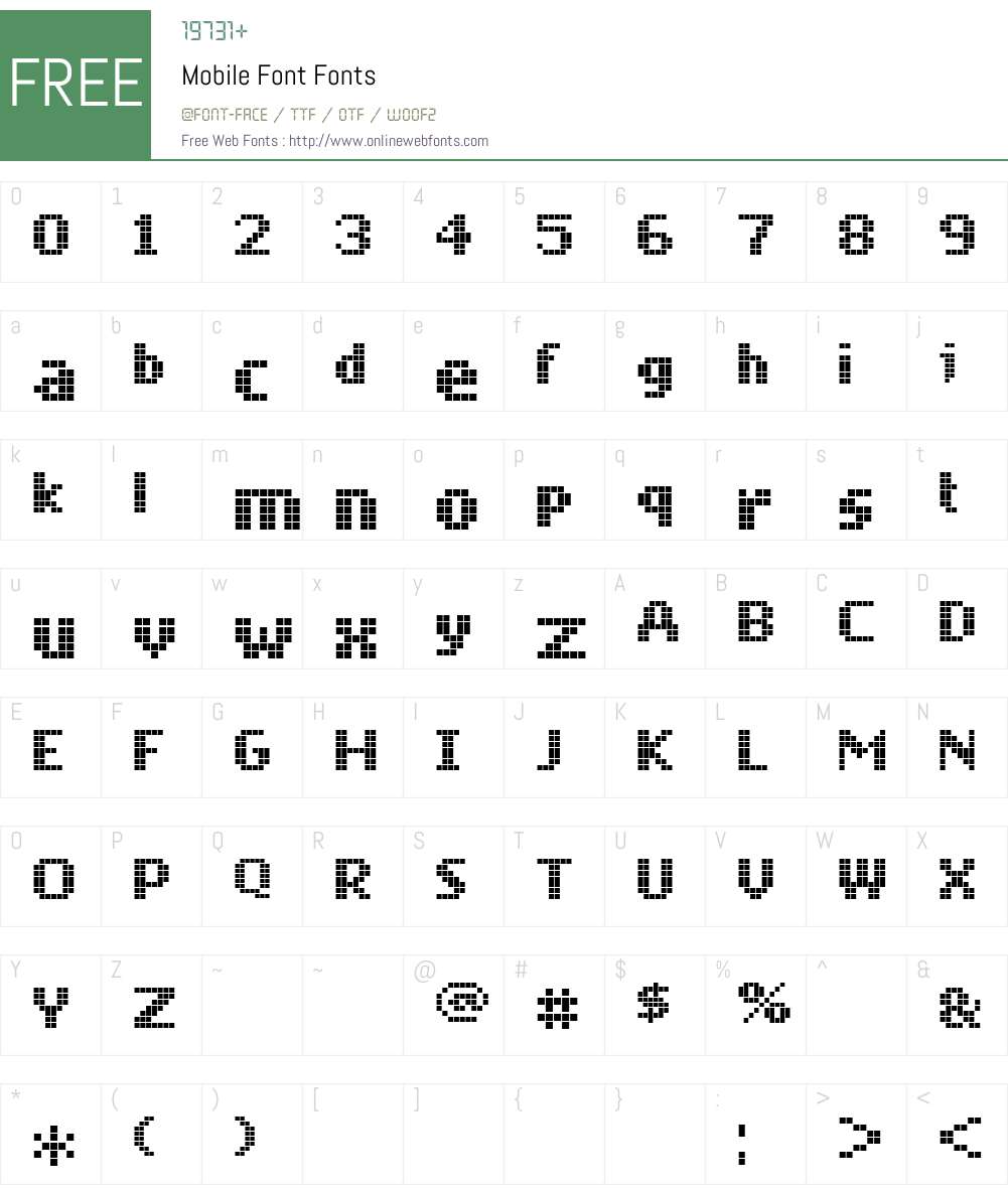 Mobile Font 001.000 Fonts Free Download - OnlineWebFonts.COM