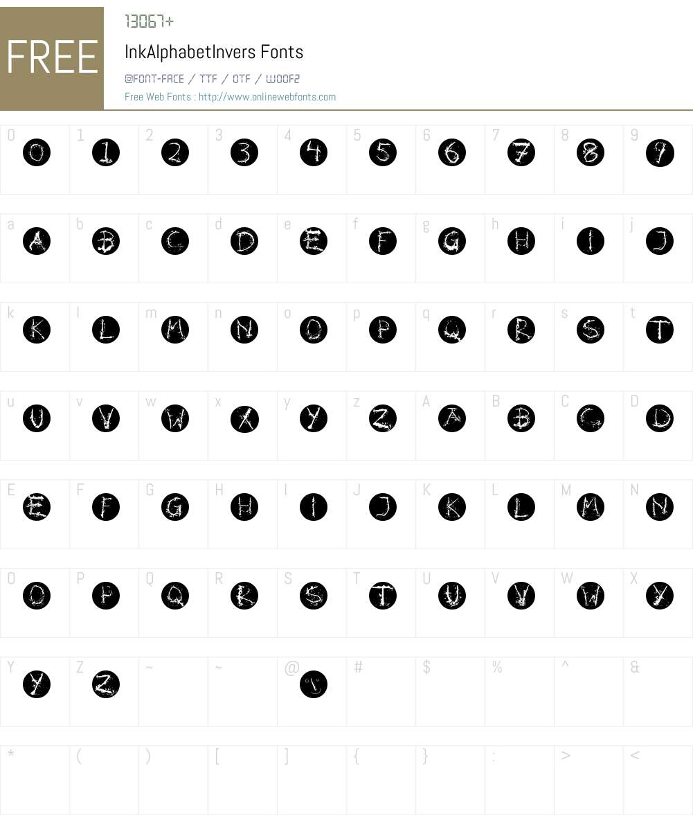 InkAlphabetInvers 1.0 2005-07-30 Fonts Free Download - OnlineWebFonts.COM