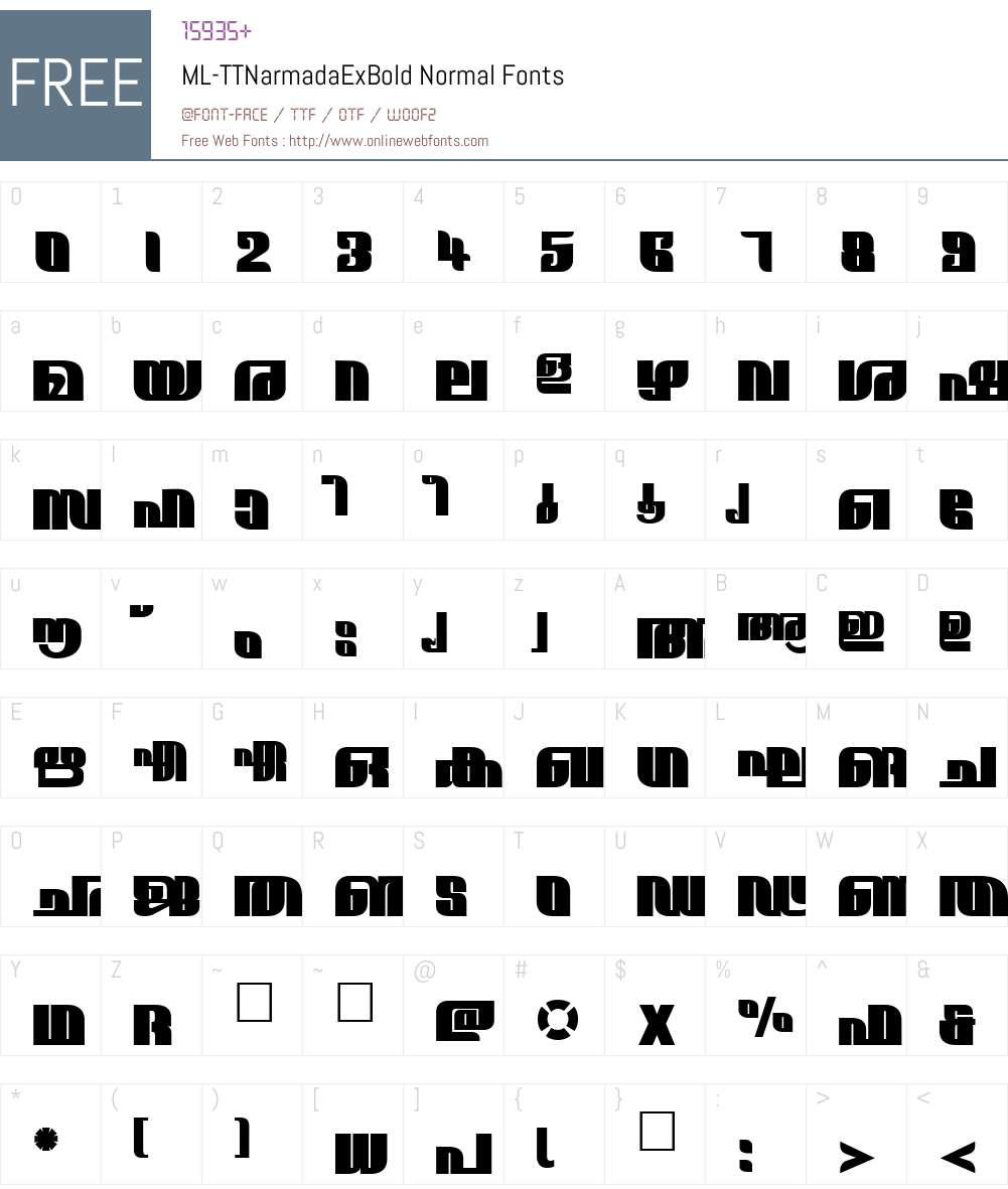 ML-TTNarmadaExBold 1.0 Tue Jul 13 15:11:24 1999 Fonts Free Download ...
