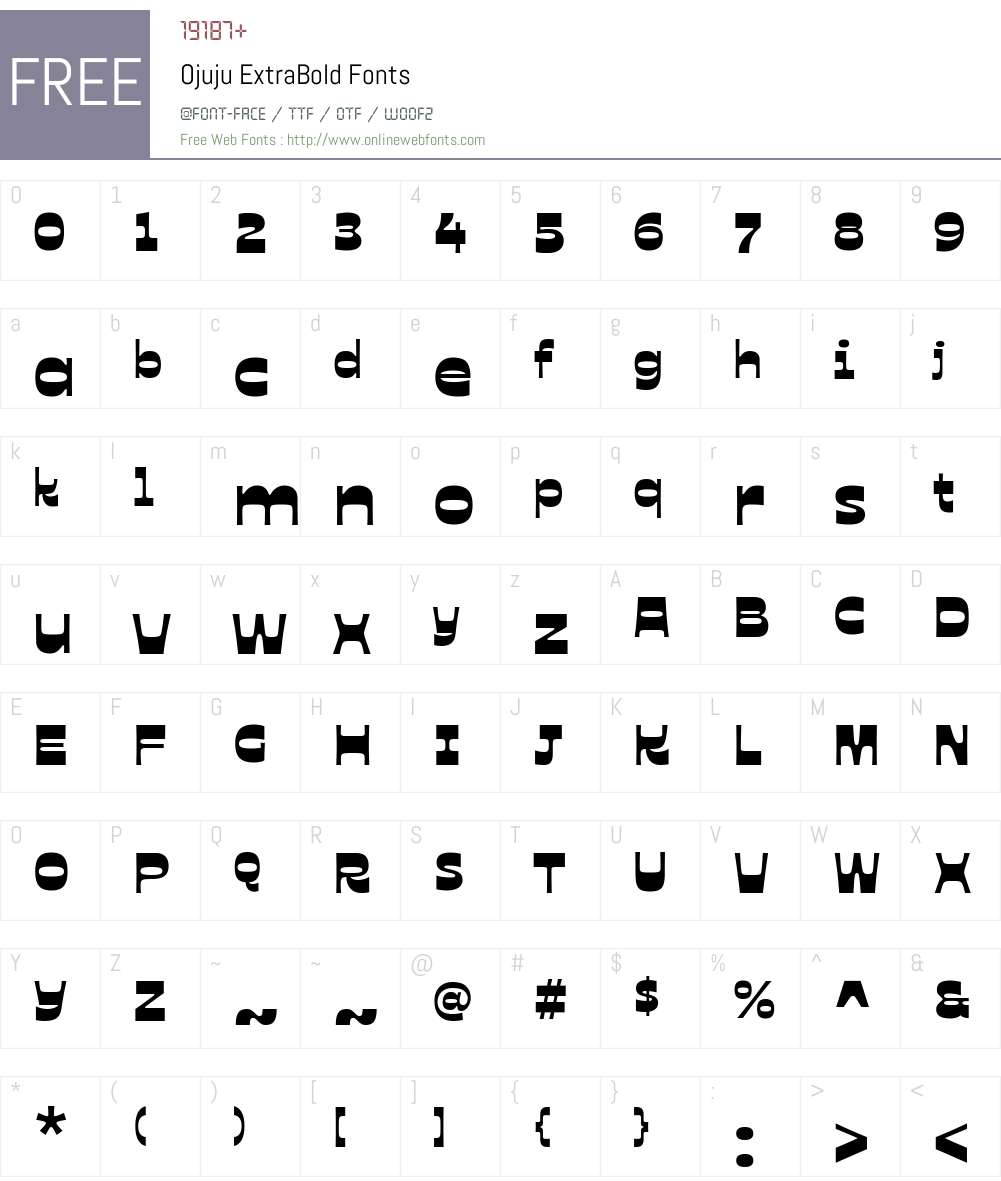Ojuju ExtraBold 1.000; ttfautohint (v1.8.4.7-5d5b) Fonts Free Download ...