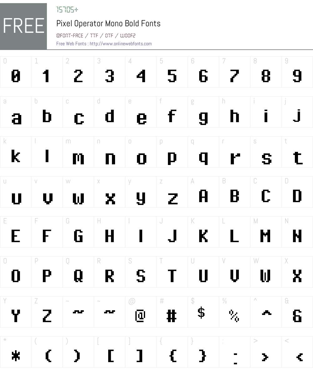 Pixel Operator Mono Bold 2016.04.25 Fonts Free Download ...