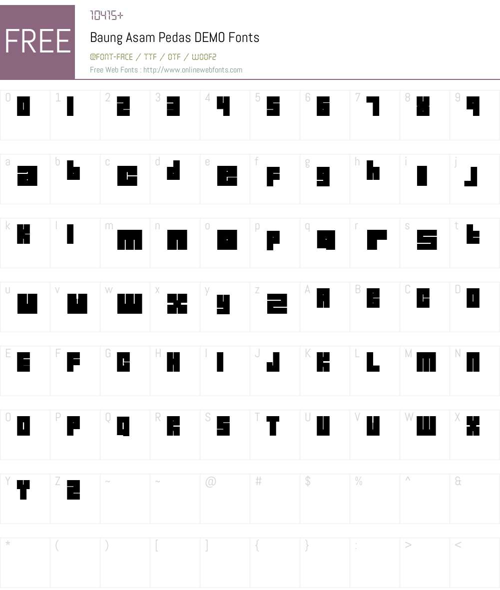 Baung Asam Pedas DEMO 1.00;July 27, 2020;FontCreator 11.5.0.2430 64-bit ...