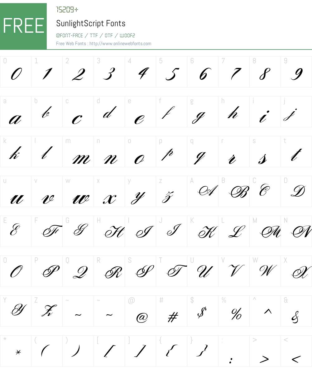 Sunlight Script 1.000 Fonts Free Download - OnlineWebFonts.COM