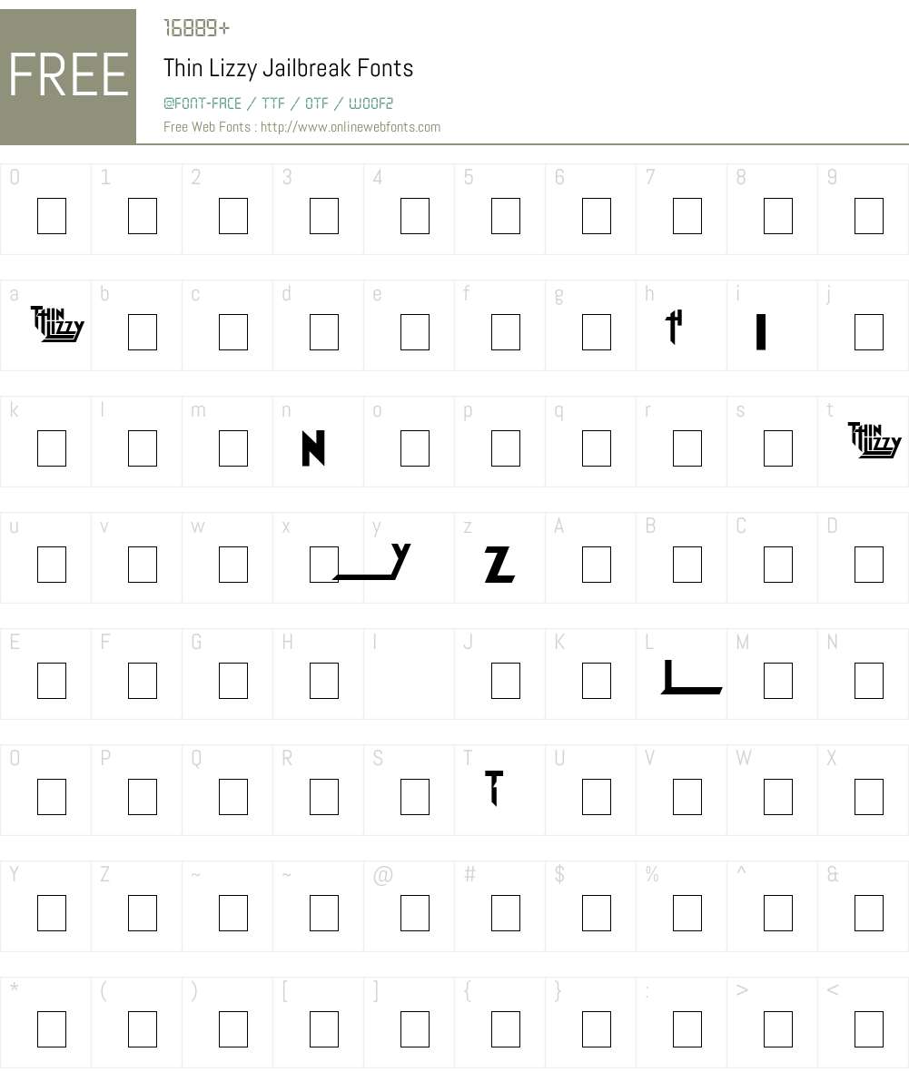 Thin Lizzy Jailbreak ThinLizzyJailbreak Fonts Free Download ...