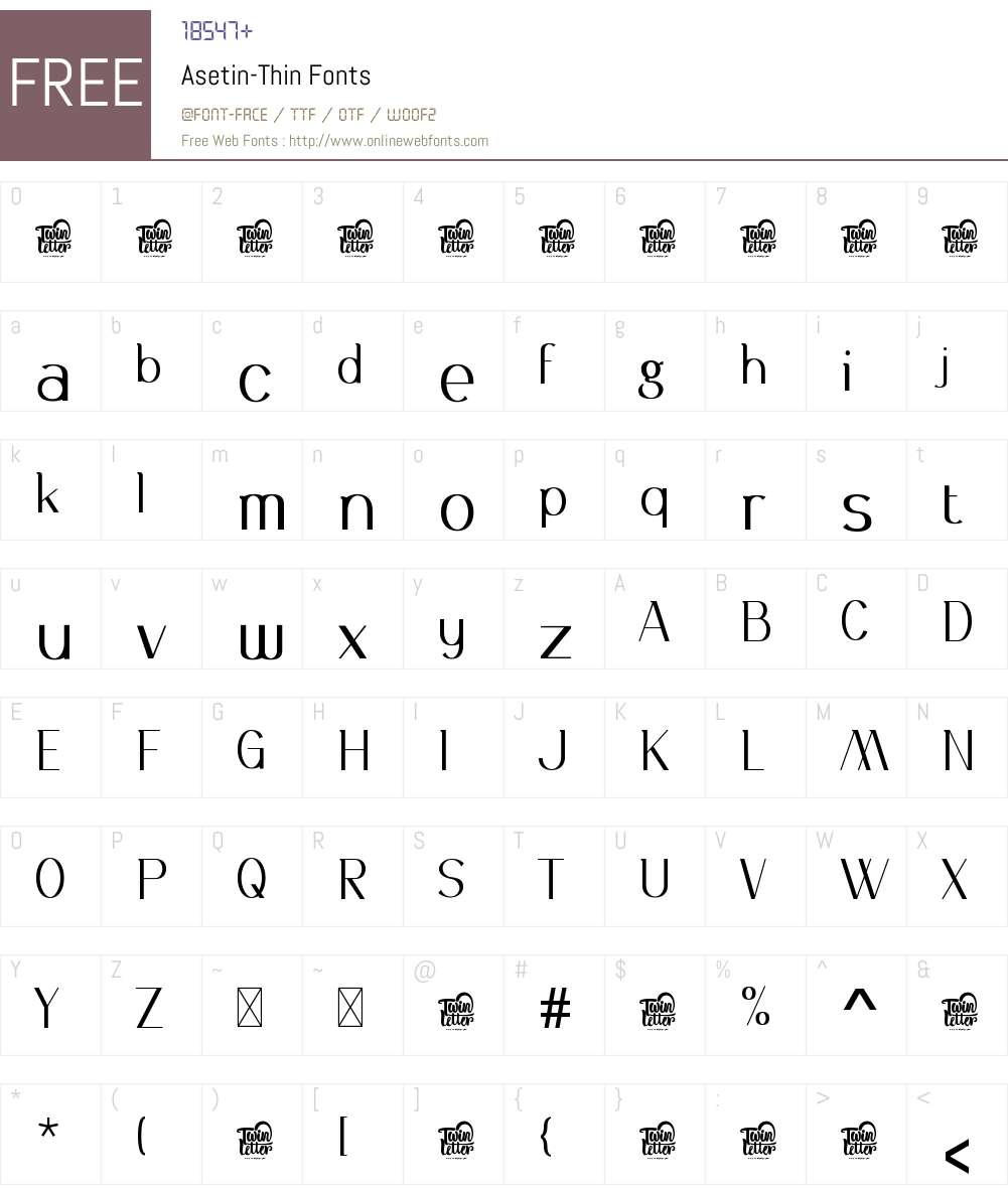 Asetin-Thin 1.000 Fonts Free Download - OnlineWebFonts.COM