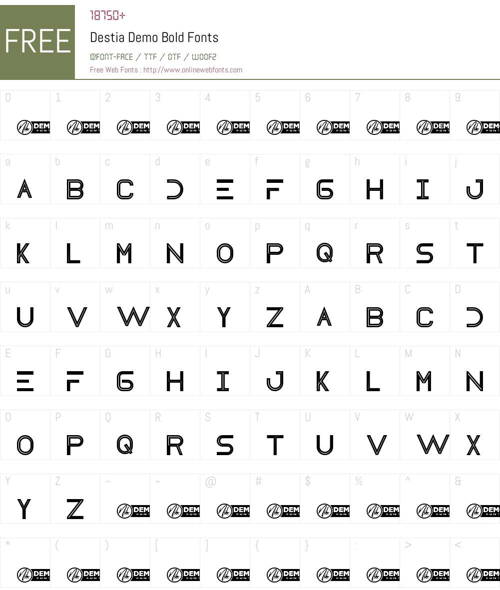 Destia Demo Bold 1.002;Fontself Maker 3.5.4 Fonts Free Download ...