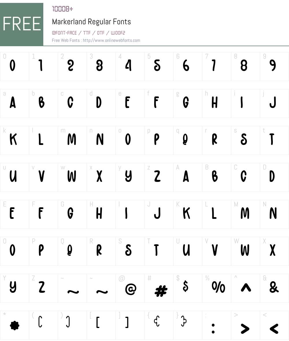 Markerland 1.000 Fonts Free Download - OnlineWebFonts.COM