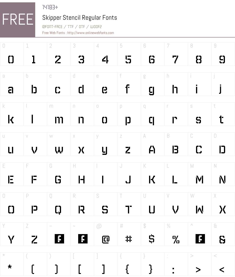 Skipper Stencil Regular 1.0 Fonts Free Download - OnlineWebFonts.COM