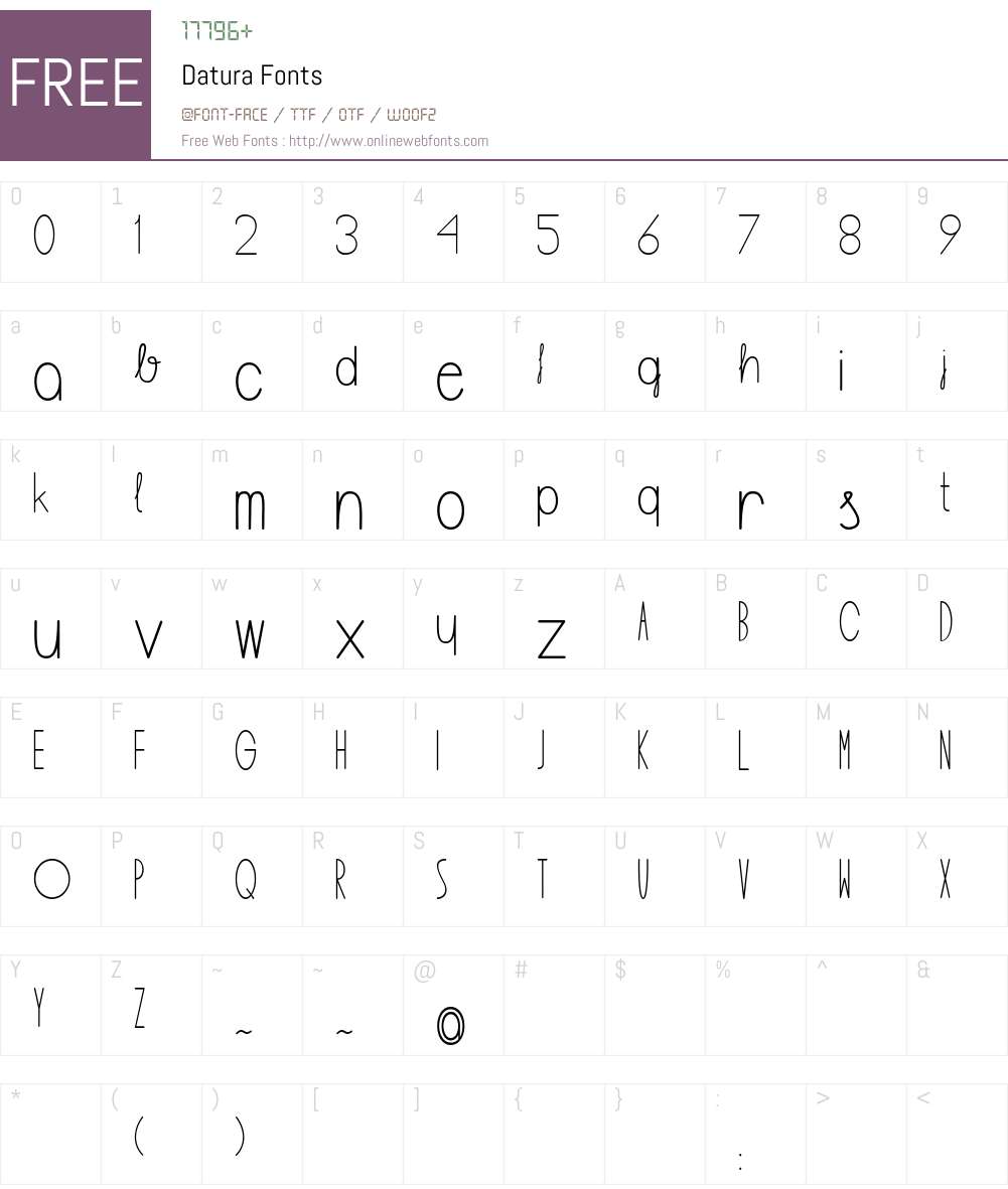 Datura 1.00;September 17, 2019;FontCreator 12.0.0.2546 64-bit Fonts ...