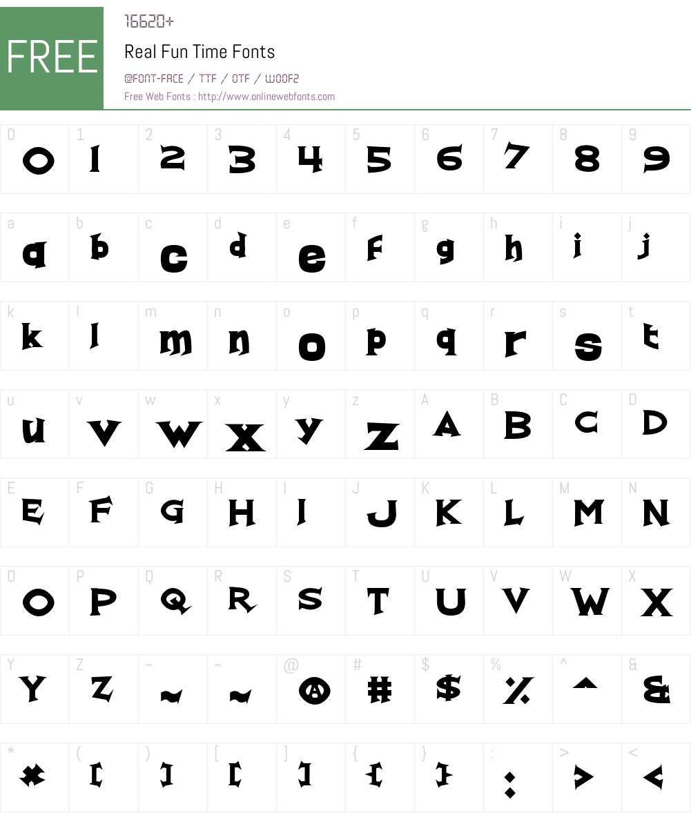 Real Fun Time 1.00;April 25, 2018;FontCreator 11.5.0.2422 64-bit Fonts ...
