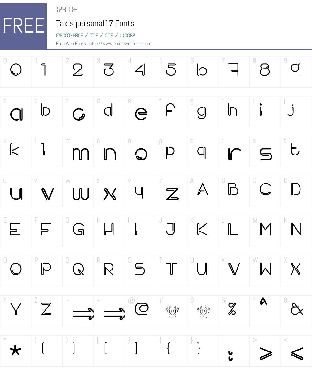 Takis personal17 1.00;September 21, 2017;FontCreator 11.0.0.2366 64-bit ...