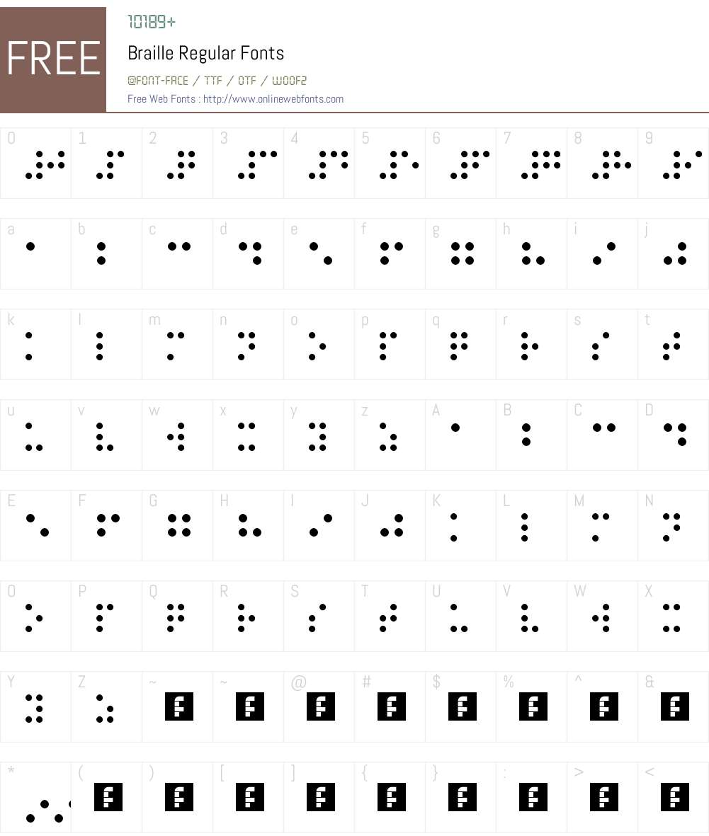 Braille Regular 1.0 Fonts Free Download - OnlineWebFonts.COM