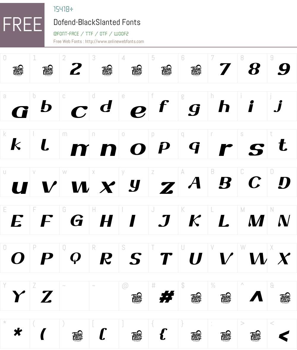 Dofend Black Slant 1.000 Fonts Free Download - OnlineWebFonts.COM