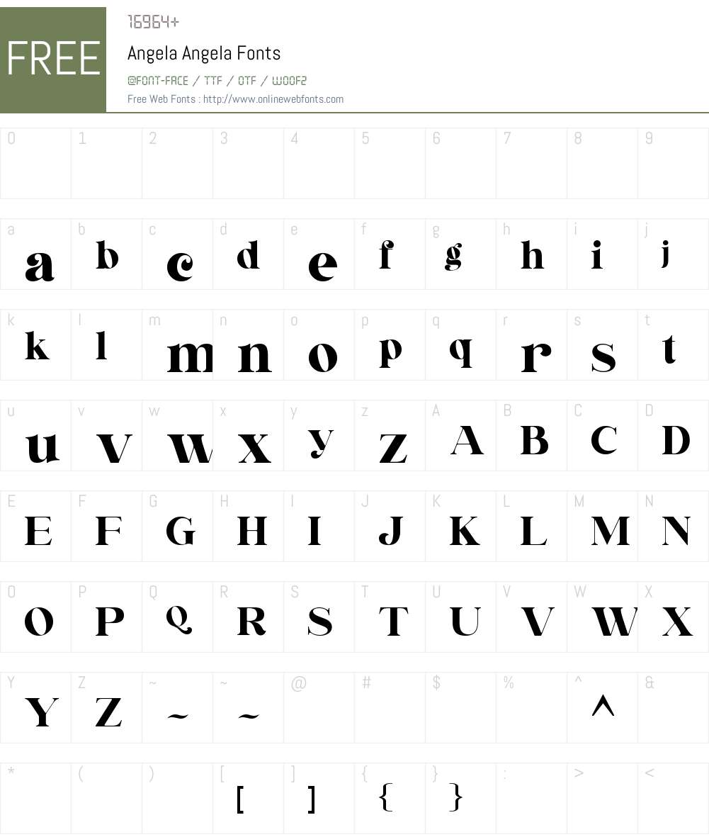 Angela Angela 1.00;August 20, 2021;FontCreator 12.0.0.2567 64-bit Fonts ...