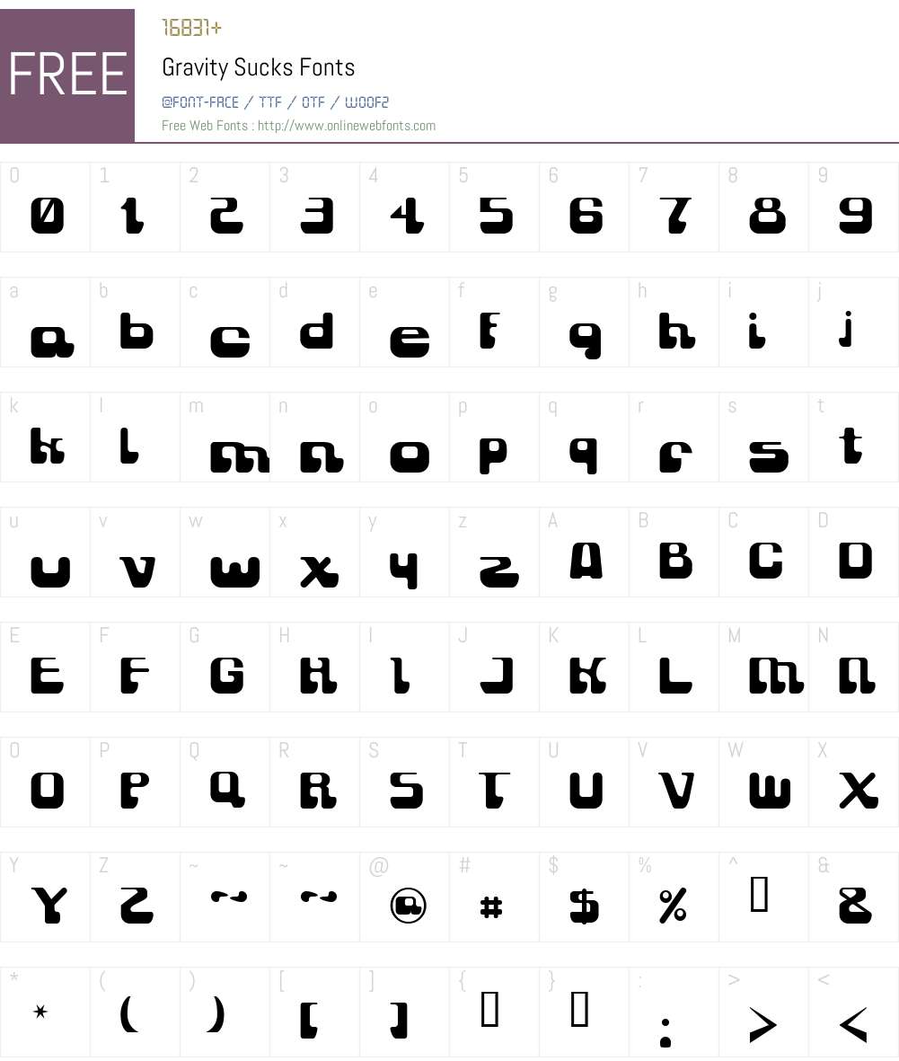 Gravity Sucks V1 1.0a - 2/18/98 - Respaced (Orig: 1/04/98) Fonts Free Download - OnlineWebFonts.COM