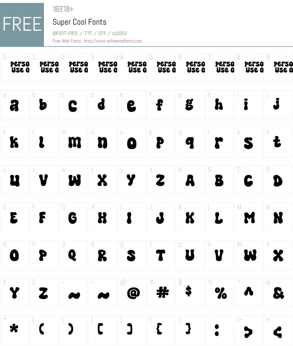 Super Cool 1.000 Fonts Free Download - OnlineWebFonts.COM