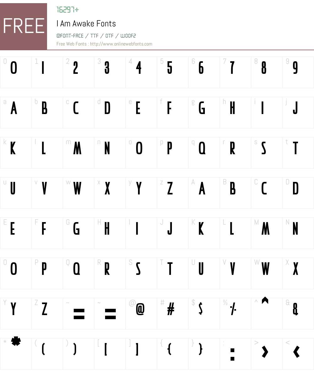 I Am Awake 1.00 March 12, 2018, initial release Fonts Free Download ...