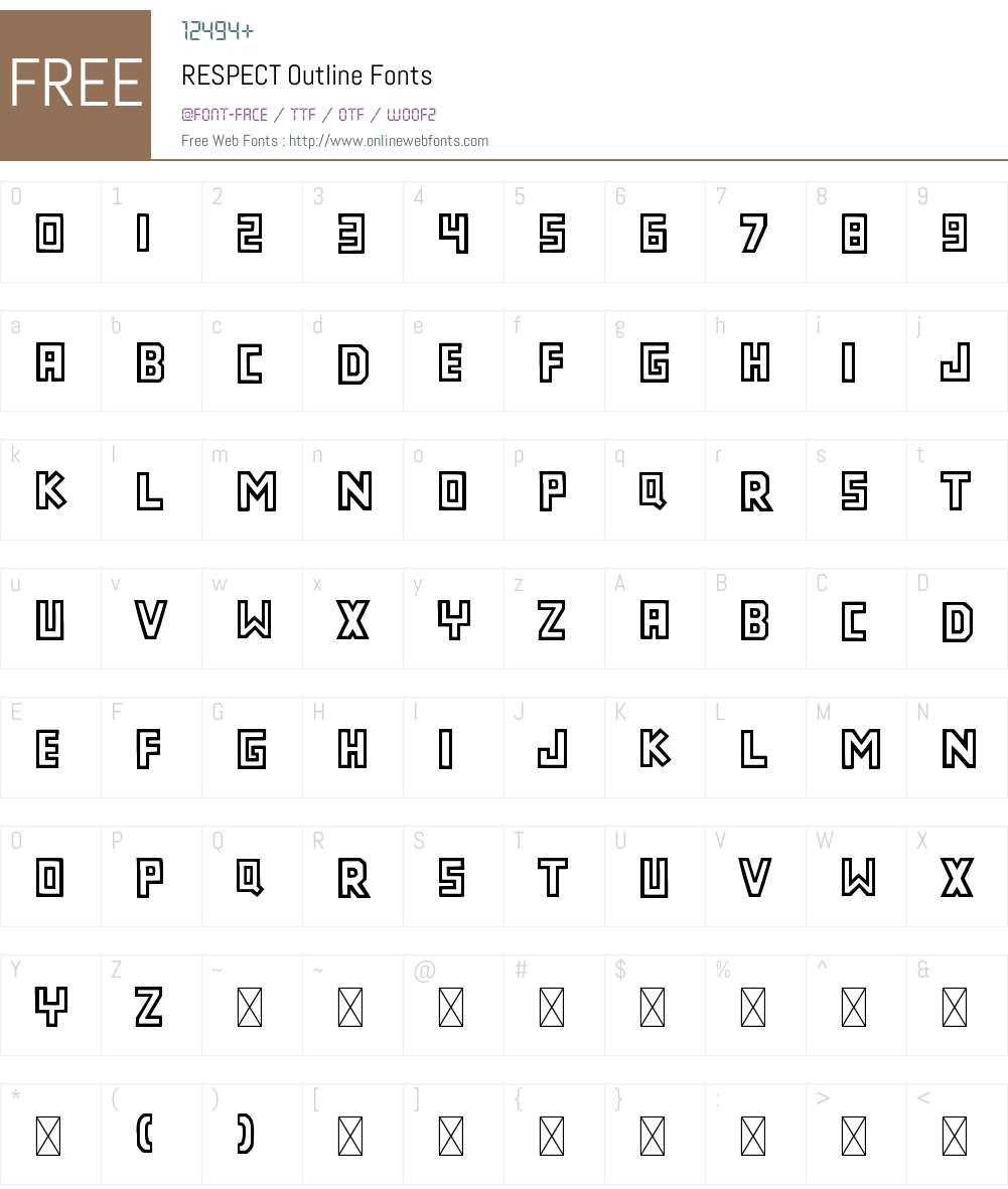RESPECT Outline 1.010;Fontself Maker 3.5.7 Fonts Free Download ...