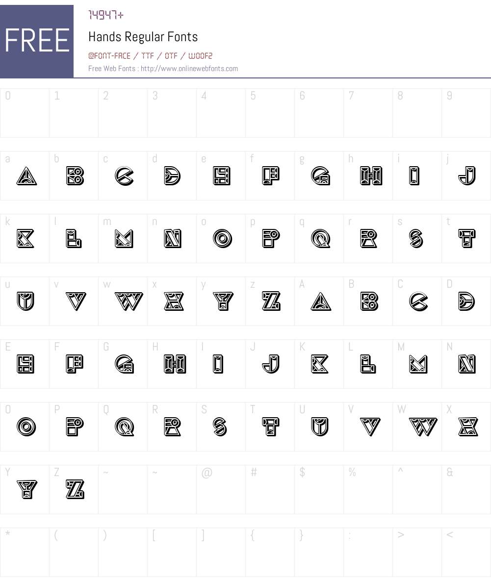 Hands 1.000 Fonts Free Download - OnlineWebFonts.COM