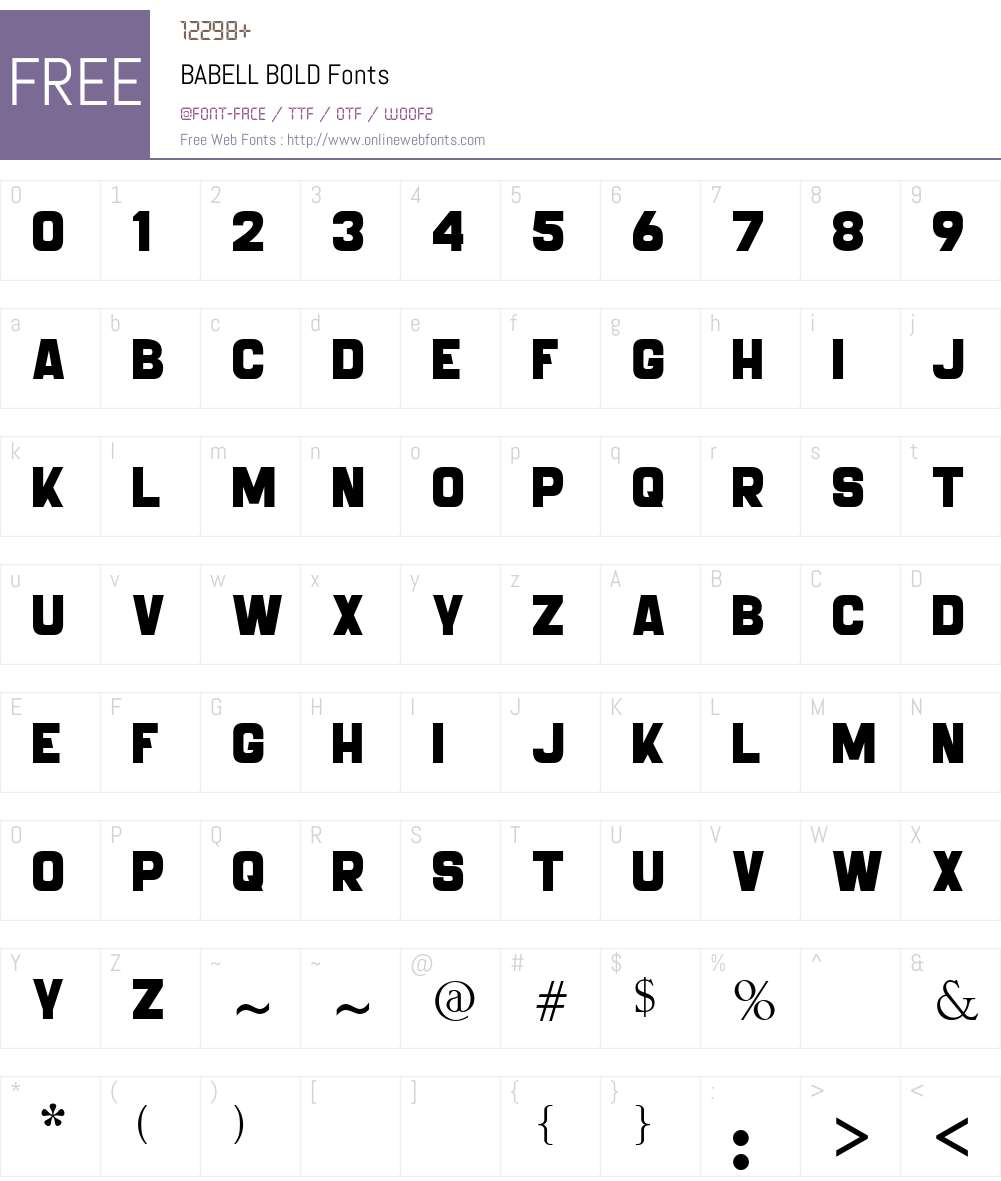 BABELL BOLD 1.00;October 13, 2019;FontCreator 12.0.0.2525 64-bit Fonts ...