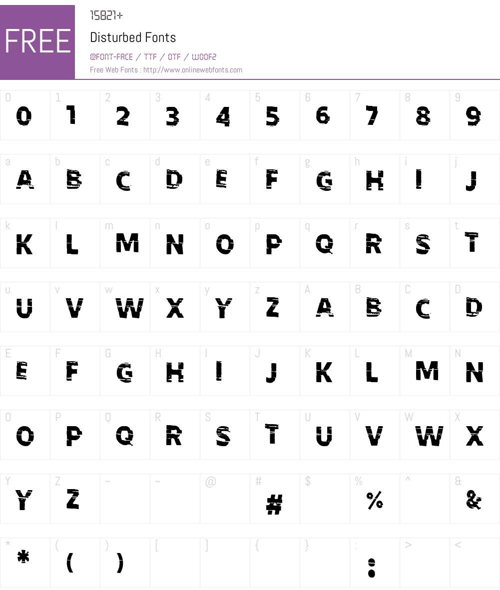 Disturbed 1.00;October 1, 2019;FontCreator 11.0.0.2388 64-bit Fonts ...