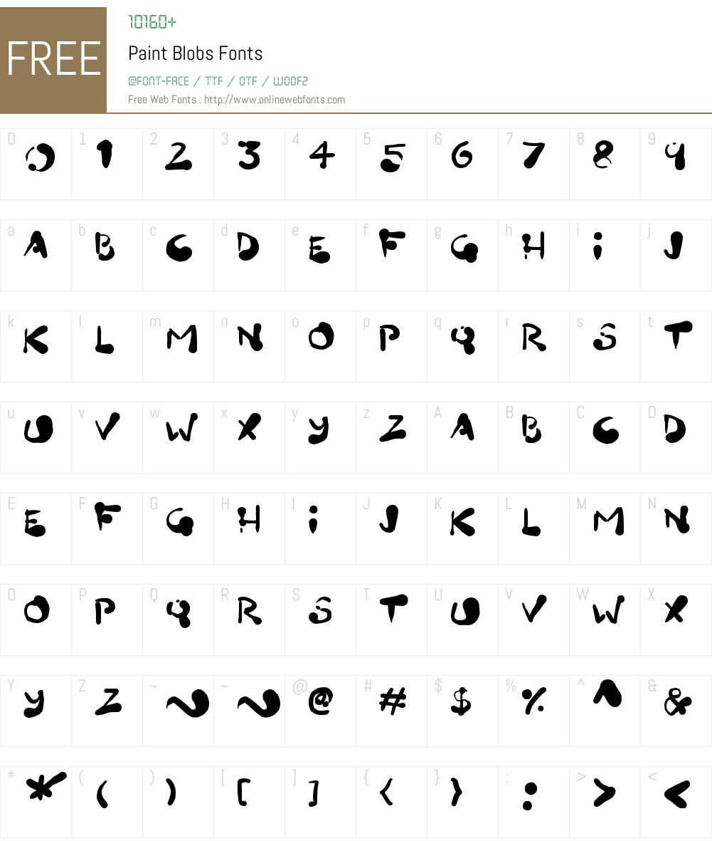 Paint Blobs 1.00 November 17, 2016, initial release Fonts Free Download ...