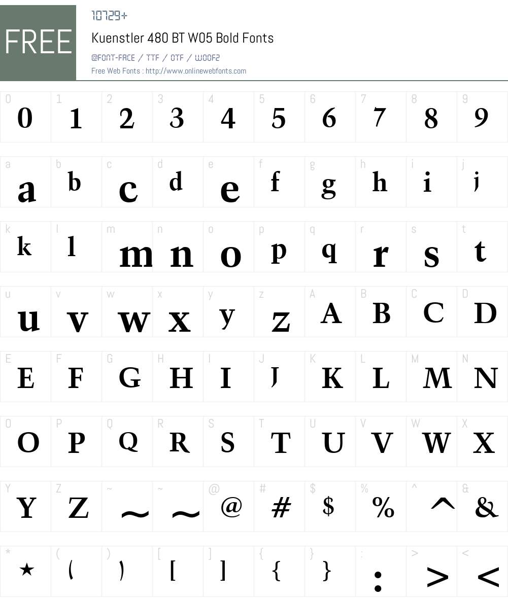 Kuenstler 480 BT W05 Bold 2.001 Fonts Free Download - OnlineWebFonts.COM