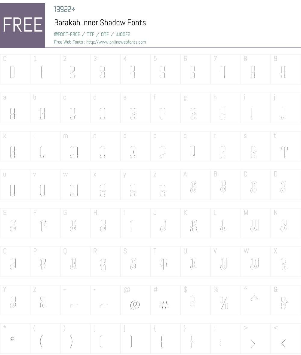 Barakah Inner Shadow Fonts Free Download - OnlineWebFonts.COM