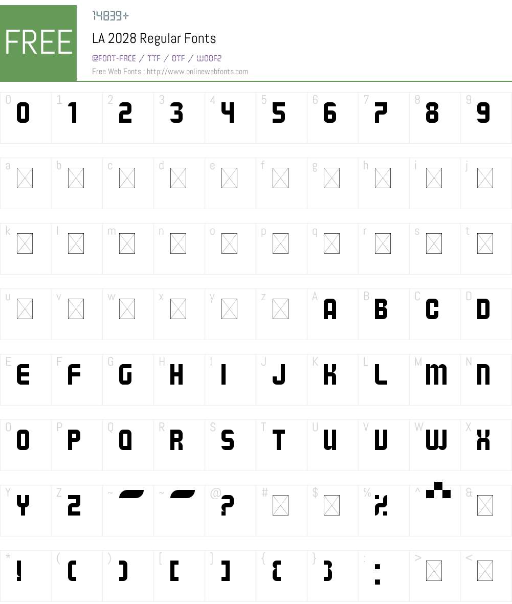 LA 2028 Regular 1.0 Fonts Free Download - OnlineWebFonts.COM