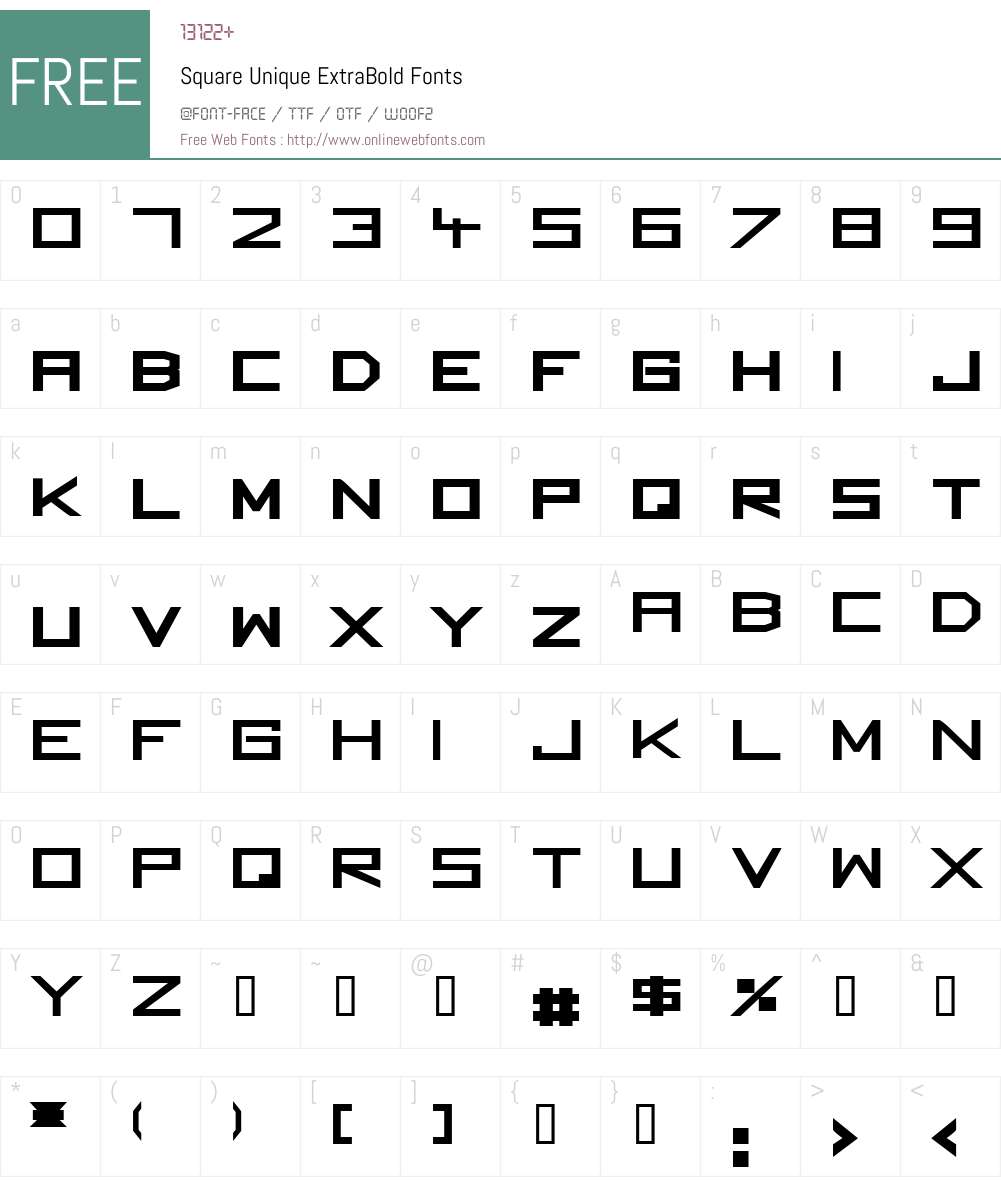 Square Unique ExtraBold Graf X press 1.1 Fonts Free Download ...