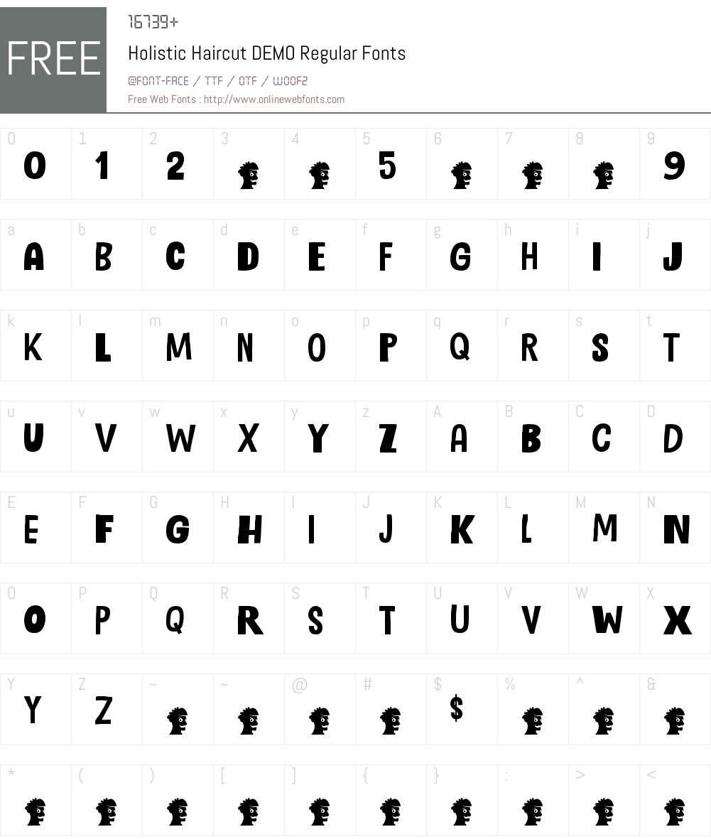Holistic Haircut DEMO 1.000;Glyphs 3.2 (3203) Fonts Free Download ...