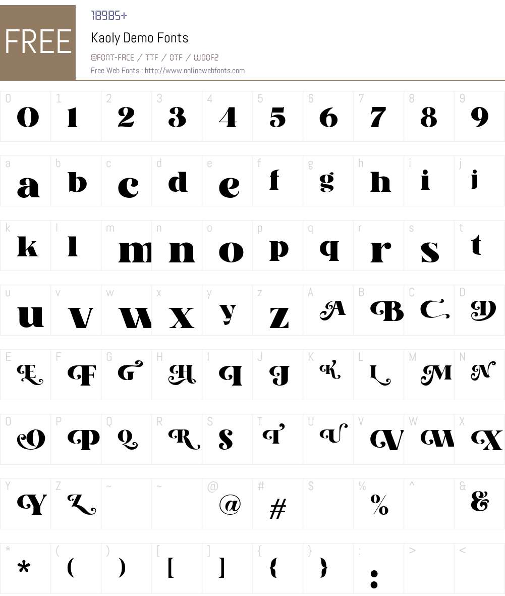 Kaoly Demo 1.000 Fonts Free Download - OnlineWebFonts.COM