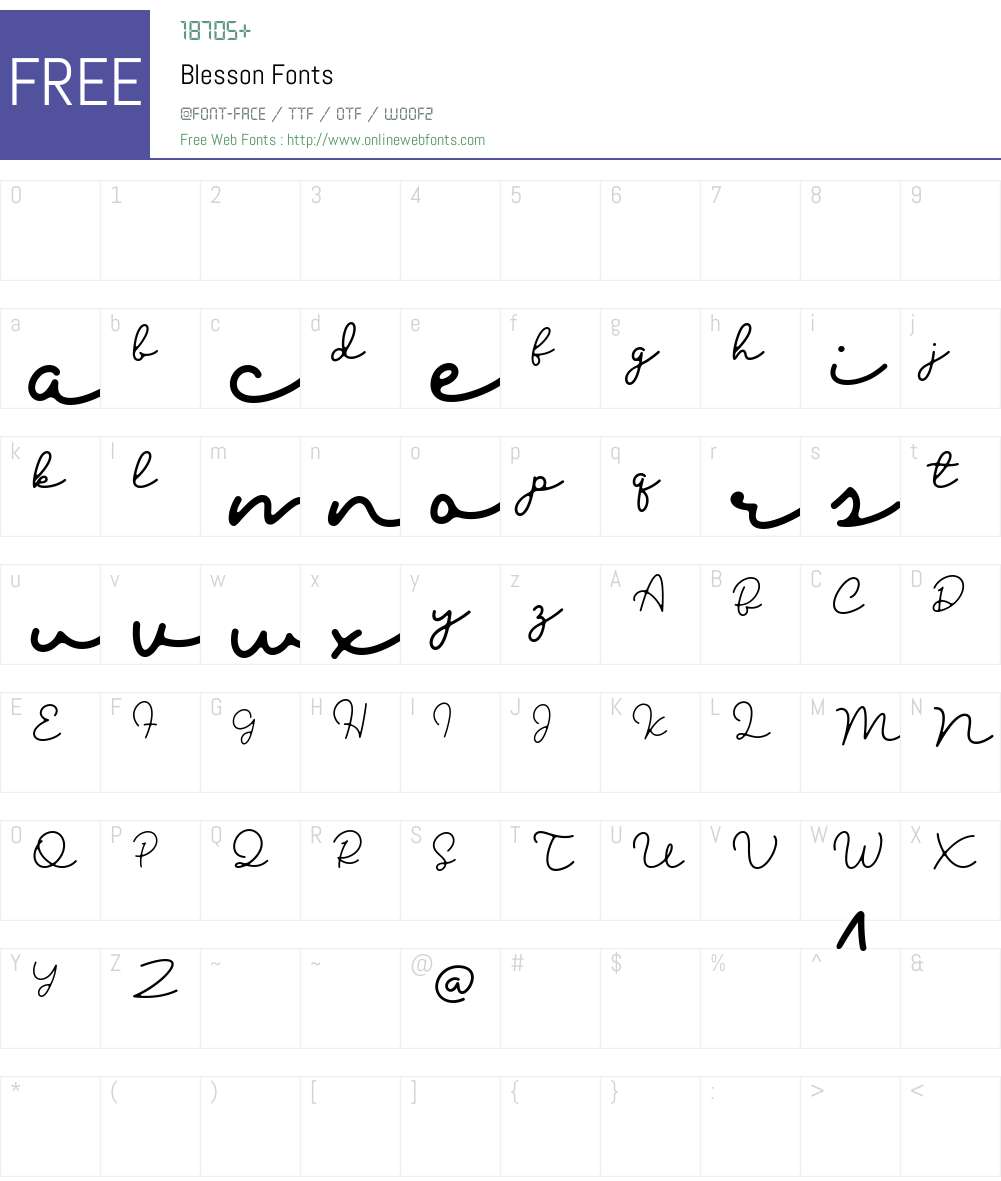 Blesson 1.00;July 17, 2018;FontCreator 11.5.0.2422 64-bit Fonts Free ...
