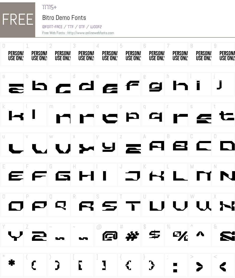Bitro 1.00;November 5, 2024;FontCreator 12.0.0.2567 64-bit Fonts Free ...